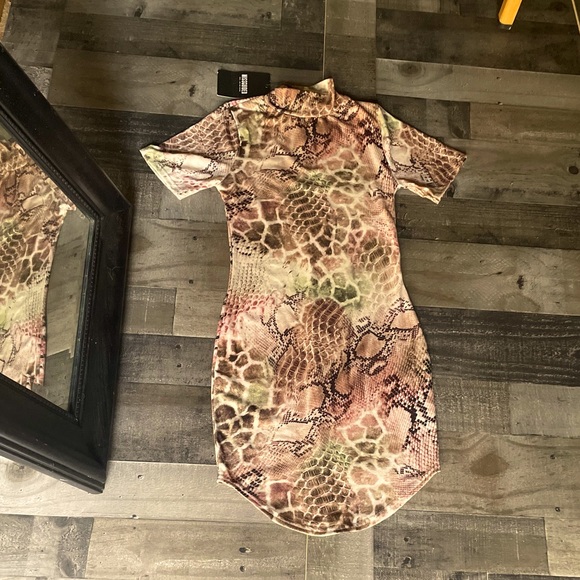 Missguided | Dresses | Nwt Snake Print Mock Neck | Poshmark